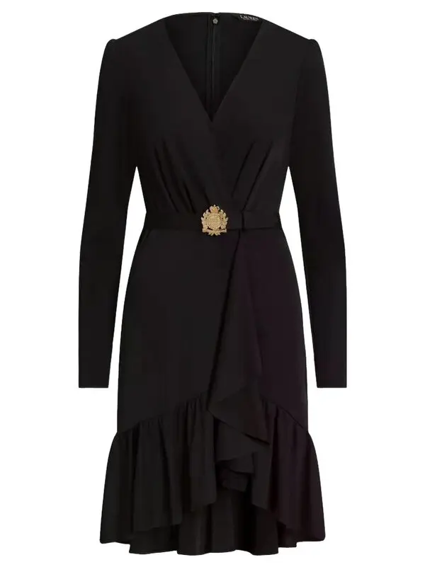 Ralph Lauren Ruffled-trim Midi Dress - Black