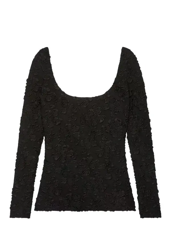 Givenchy Scoop-neck Long-sleeved T-shirt - Black