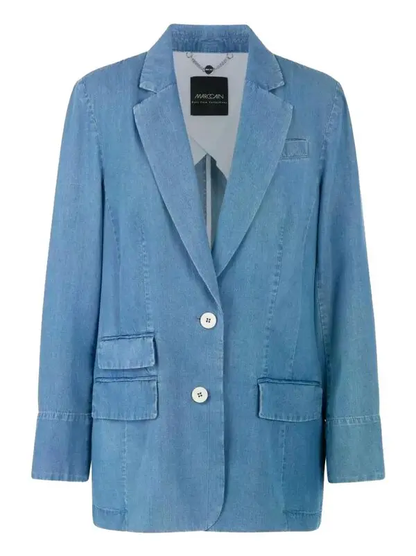 MARCCAIN Oversized Blazer With Patch Pockets - Blue