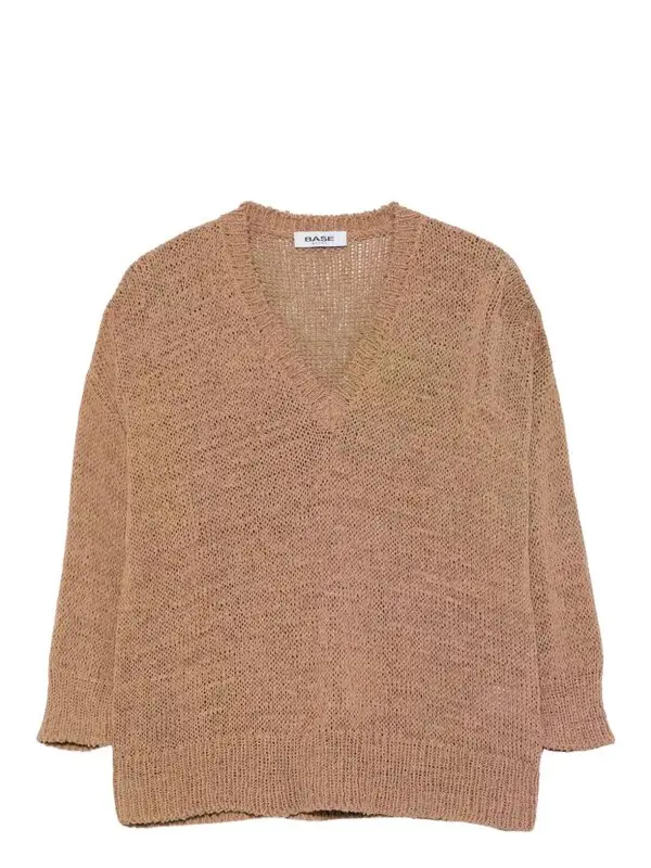 BASE V-neck Sweater - Brown