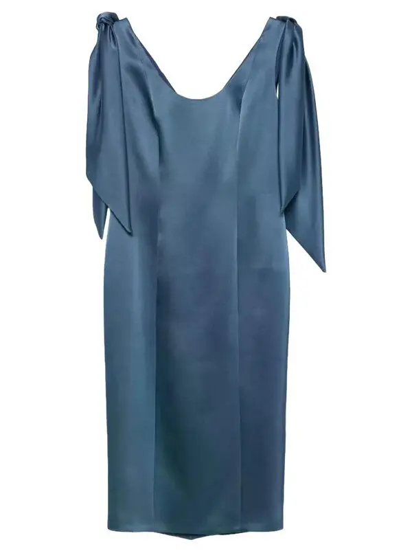 FELY CAMPO Draped Midi Dress - Blue