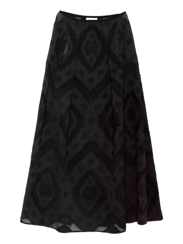 Agnona Jacquard A-line Long Skirt - Black