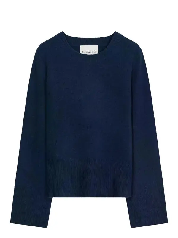 Closed Long-sleeve Crew-neck Sweater - Blue