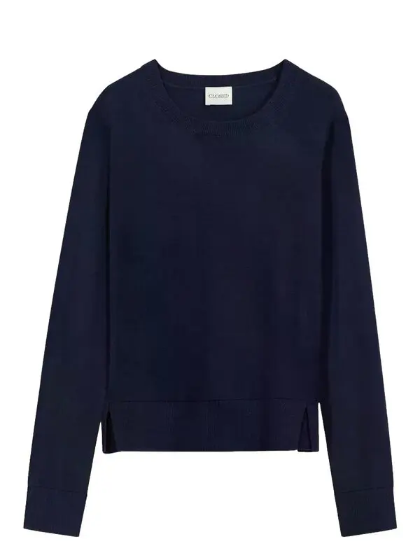 Closed Long-sleeve Crew-neck Sweater - Blue