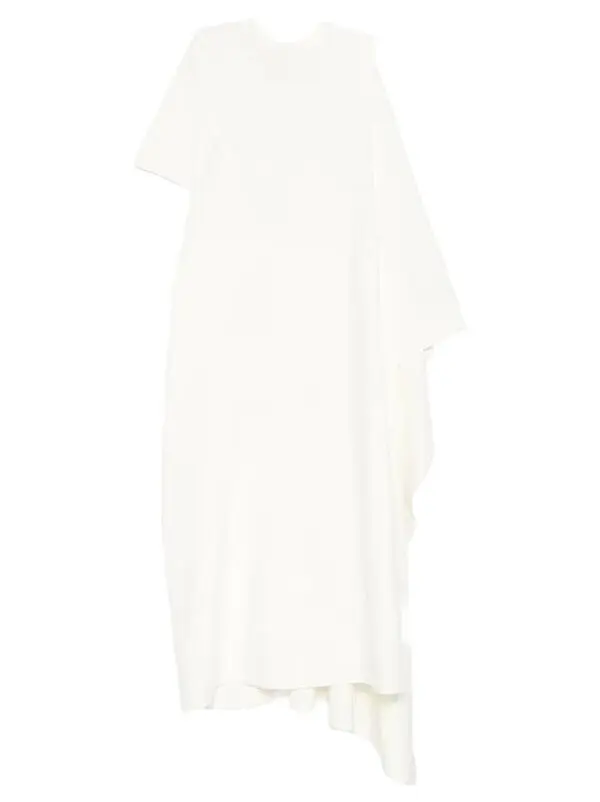 Coperni Draped Asymmetric T-shirt Dress - Neutrals
