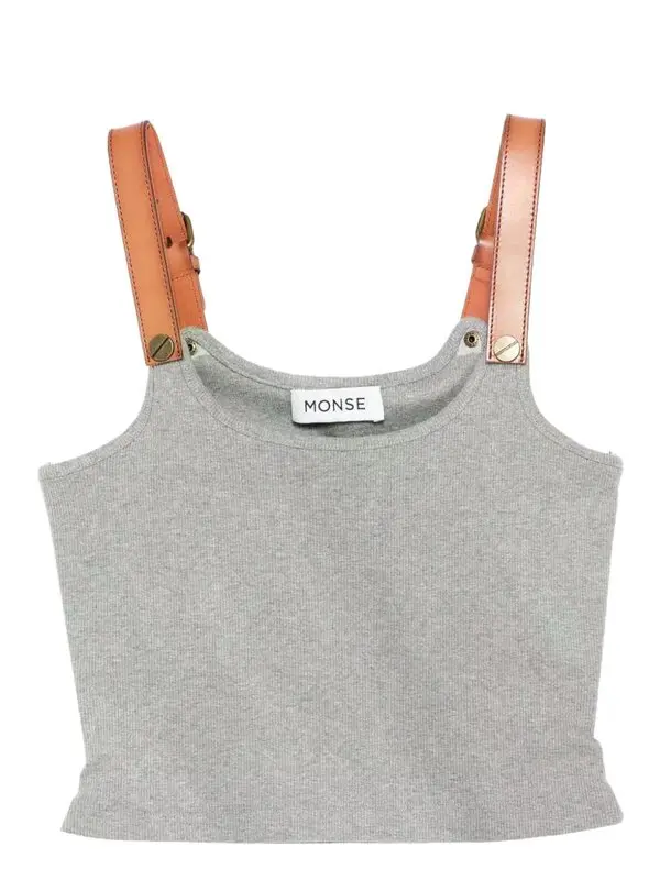 Monse Leather-strap Tank Top - Grey