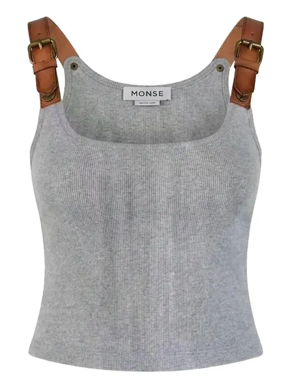 Monse Leather-strap Tank Top - Grey
