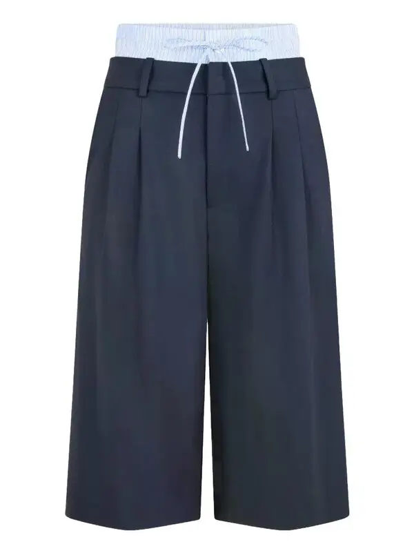 Monse Double-waistband Cropped Trousers - Blue