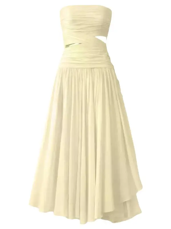 SELF-PORTRAIT Strapless Maxi Dress - Yellow