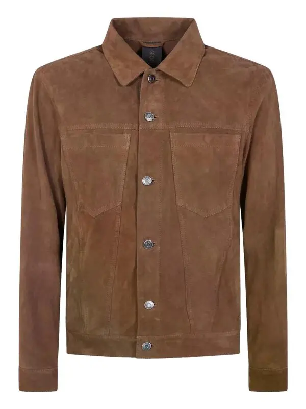 GIORGIO BRATO Button Suede Jacket - Brown