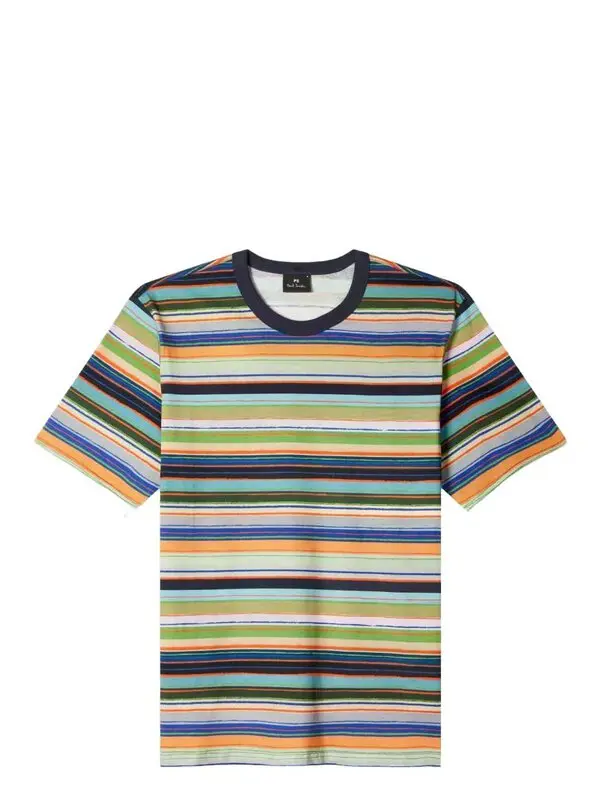 Paul Smith Striped Cotton T-shirt - Blue
