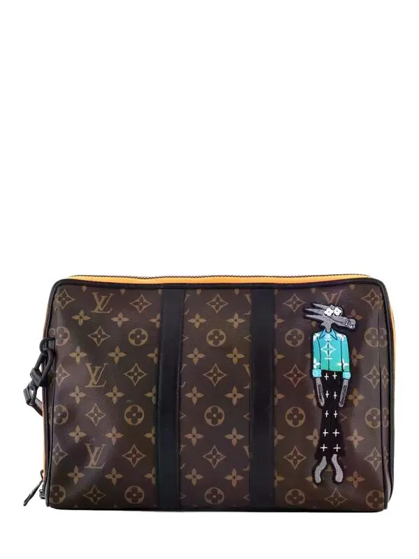 LOUIS VUITTON Keepall Pouch Monogram Canvas With Friends Patch - Brown