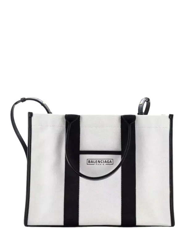 Balenciaga Hardware Canvas Medium Tote Bag - Neutrals