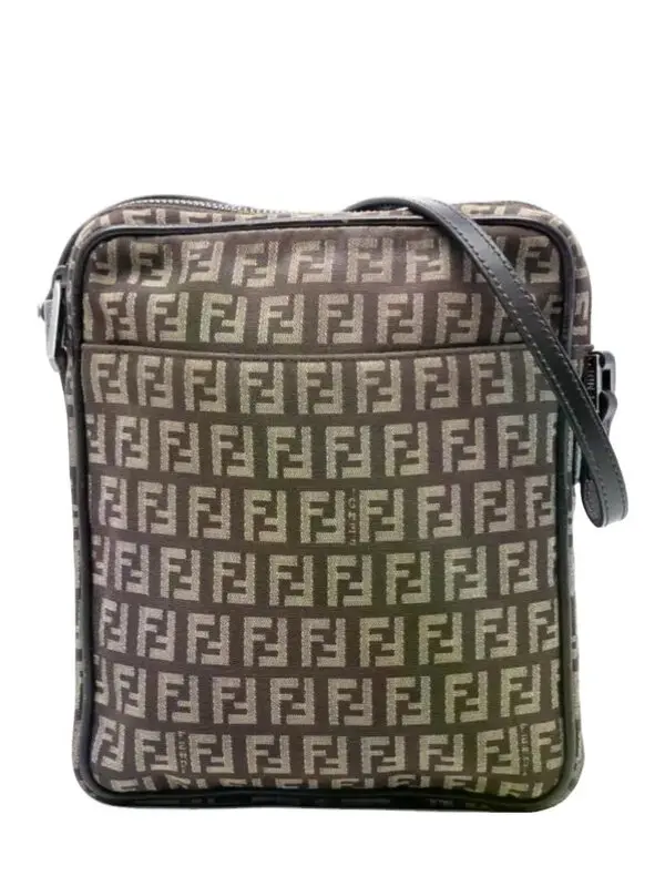 Fendi Zucchino Canvas Crossbody Bag - Brown