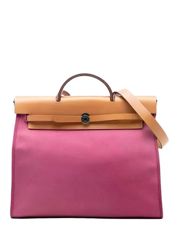 Hermès 2009-2014 Toile Herbag Zip 31 Satchel - Brown