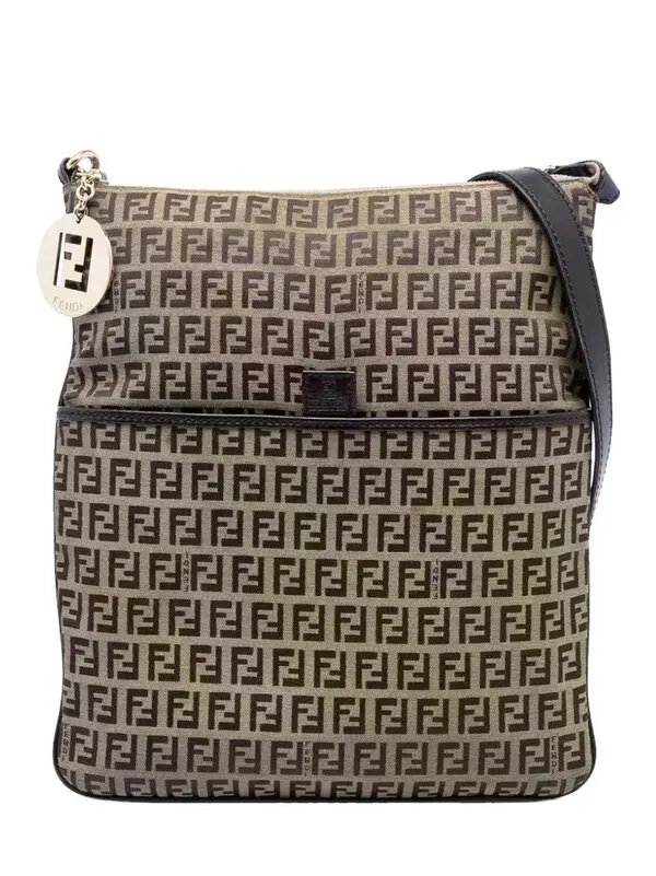 Fendi 2000-2010 Zucchino Canvas Crossbody Bag - Brown