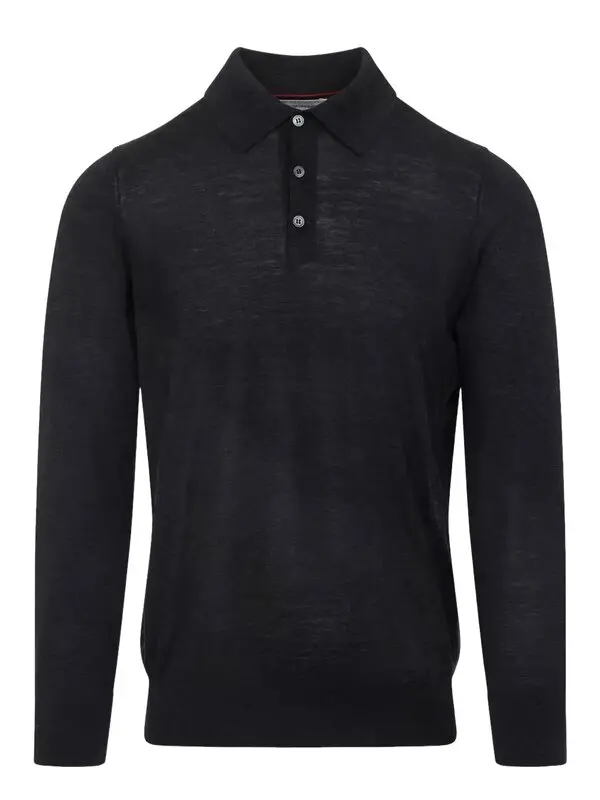 Brunello Cucinelli Fine-knit Polo Shirt - Grey
