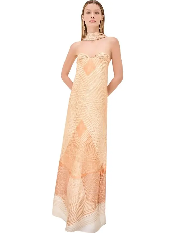 Alexis Dianne Strapless Maxi Dress - Melon