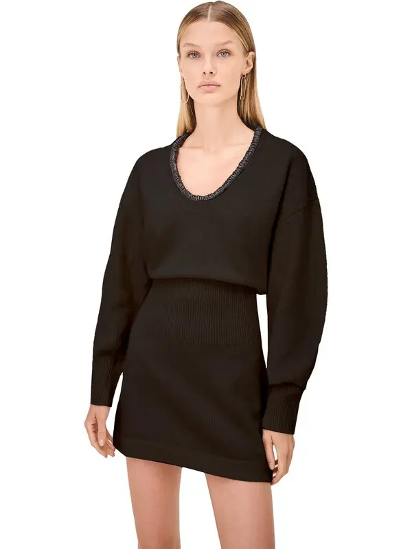 Alexis Colby Knit Mini Dress - Black/ Black