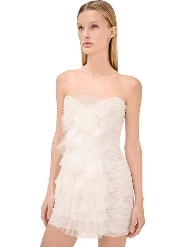 Alexis Eva Strapless Mini Dress - White