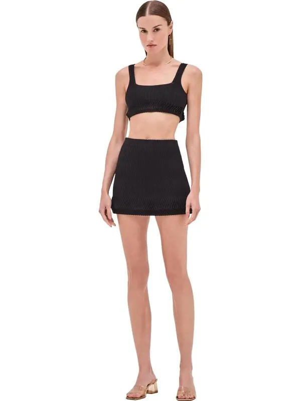 Alexis Cropped Knit Top - Black