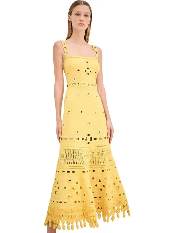 Alexis Evelyn Midi Dress - Saffron