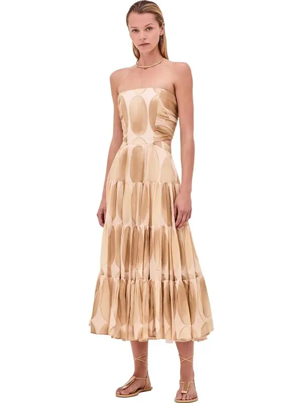 Alexis Dawne Strapless Midi Dress - Sand