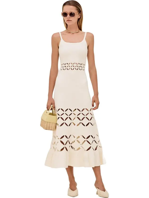 Alexis Elayne Cutout Midi Dress - Off White