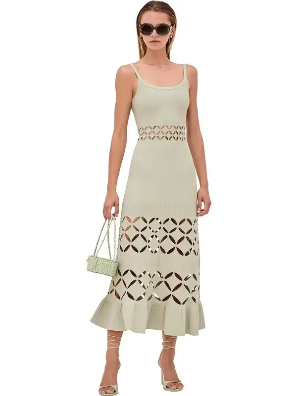 Alexis Elayne Cutout Midi Dress - Sage