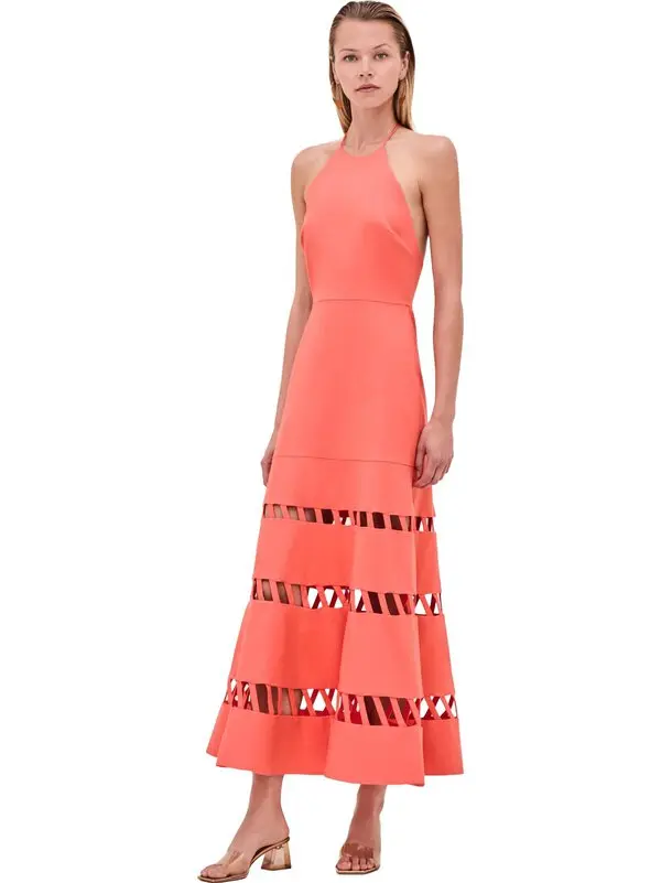 Alexis Janessa Halter Midi Dress - Poppy