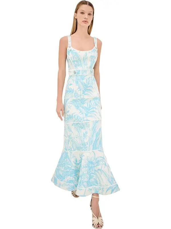 Alexis Kayleen Midi Dress - Aqua Palm