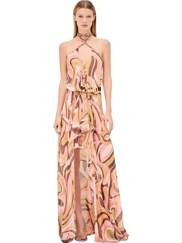 Alexis Gisela Halter Maxi Dress - Abstract Print
