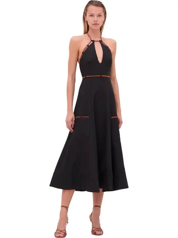 Alexis Arden Halter Midi Dress - Black