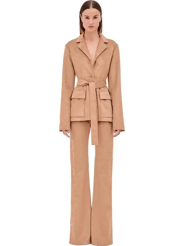 Alexis Lazlo Vegan Suede Blazer - Tan
