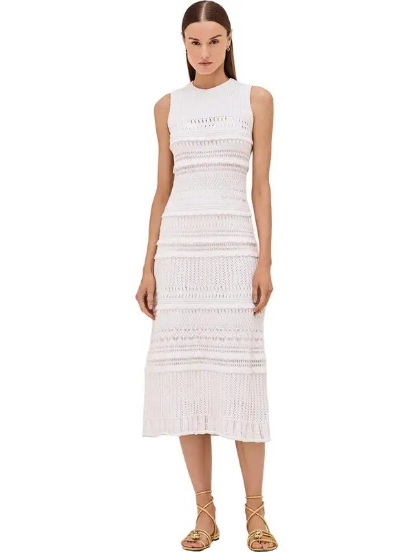 Alexis Madie Crochet Midi Dress - White