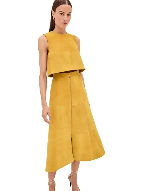 Alexis Marni Crop Top - Citrine Suede