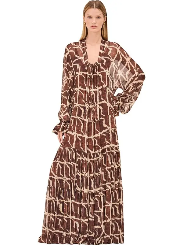 Alexis Mykael Printed Maxi Dress - Sable