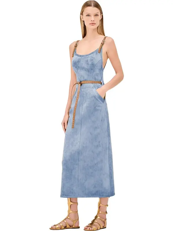 Alexis Melina Suede Midi Dress - Azur