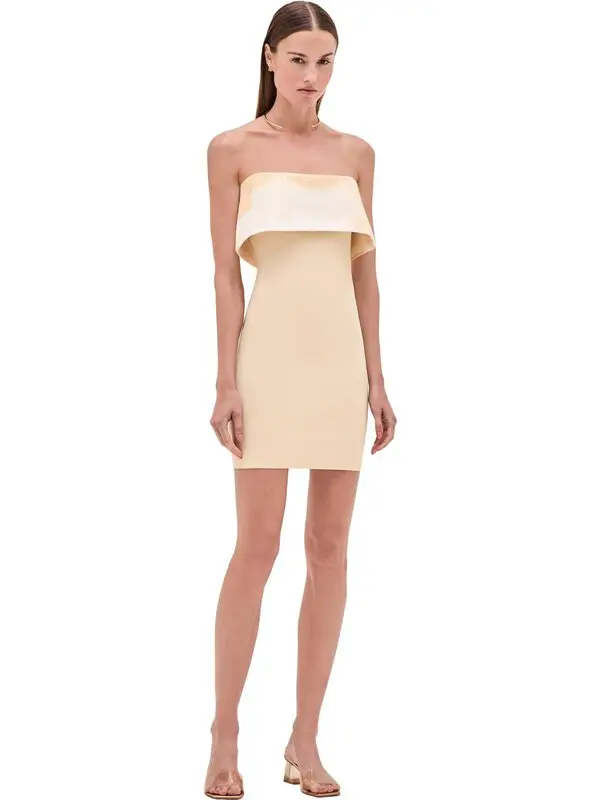 Alexis Nava Mini Dress - Beige Brushstroke
