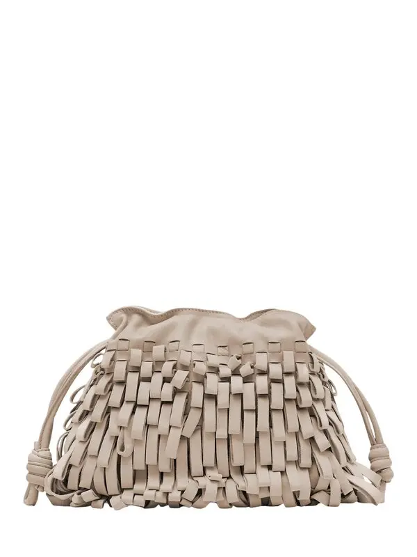 Alexis Quinn Woven Fringe Clutch - Vanilla