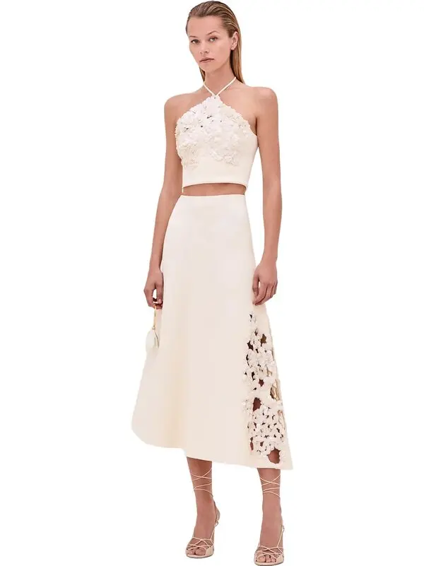 Alexis Relle Sequin Halter Top - Ivory Sequin