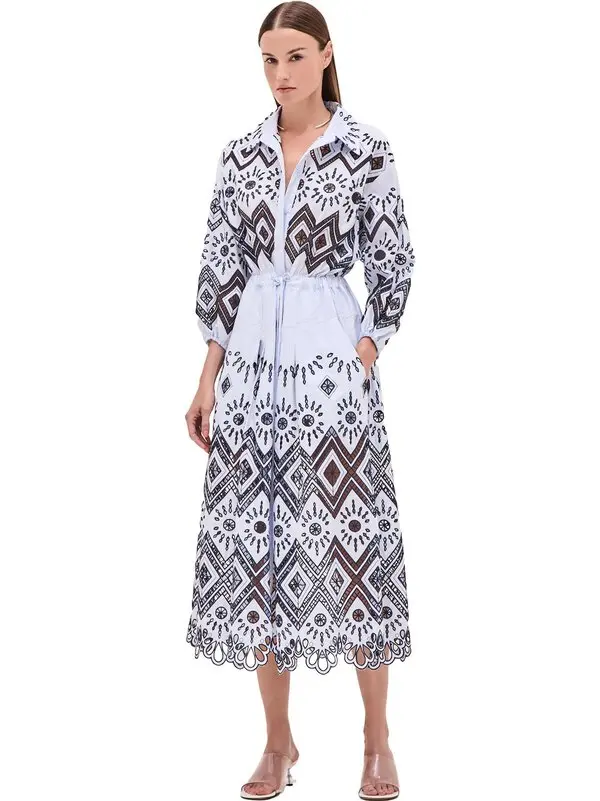 Alexis Portello Midi Dress - Blue