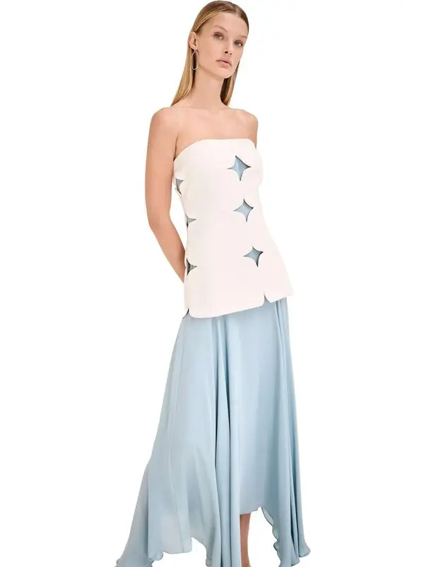 Alexis Rasha Strapless Midi Dress - Off White