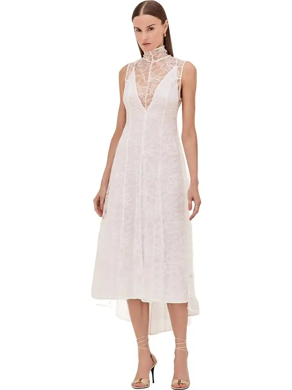 Alexis Rhiane Lace Midi Dress - White