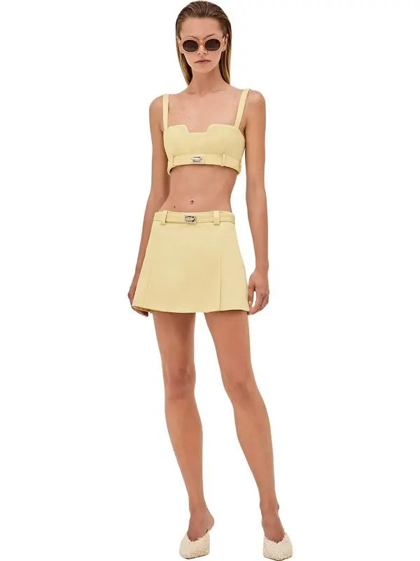 Alexis Sano Pleated A-line Skirt - Yellow