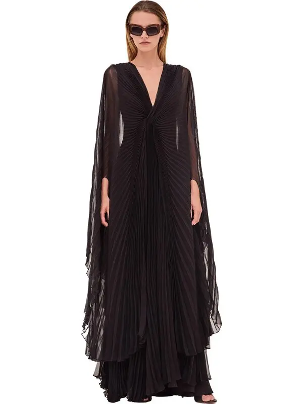 Alexis Serdena Pleated Gown - Black