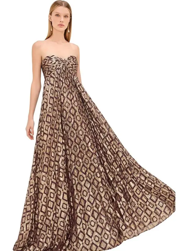 Alexis Soleil Strapless Gown - Cordovan