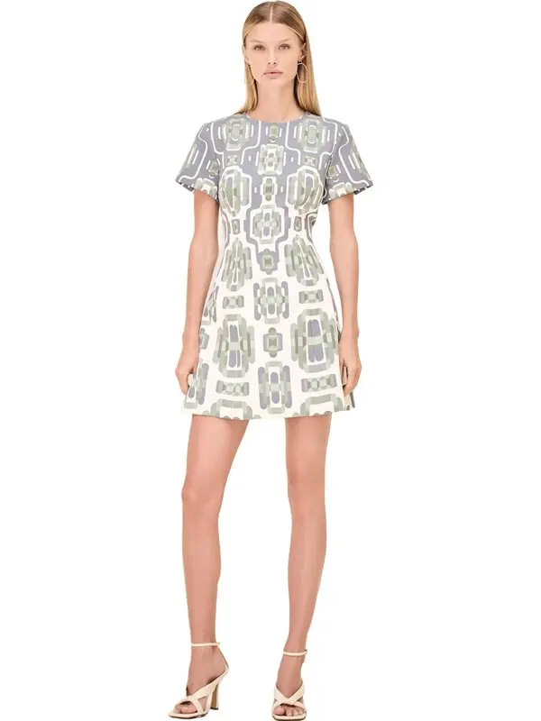 Alexis Silva Mini Dress - Blue/ Sage Print