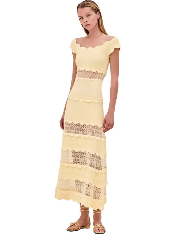 Alexis Saundra Knit Midi Dress - Buttercream