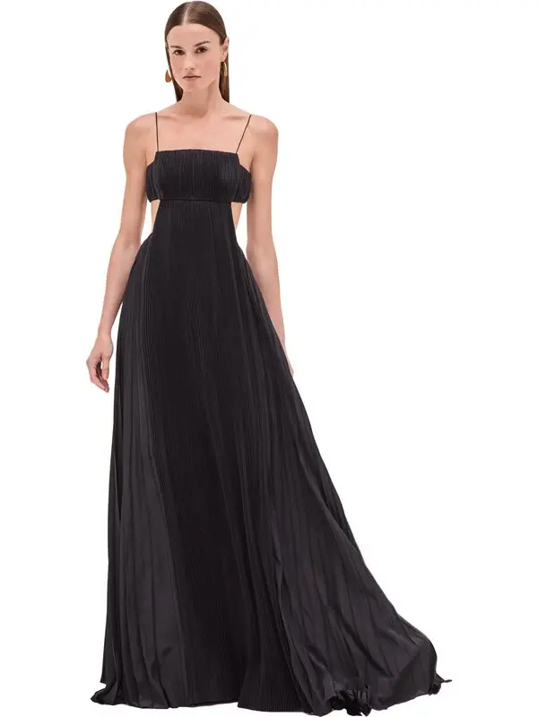 Alexis Varranza Pleated Gown - Black